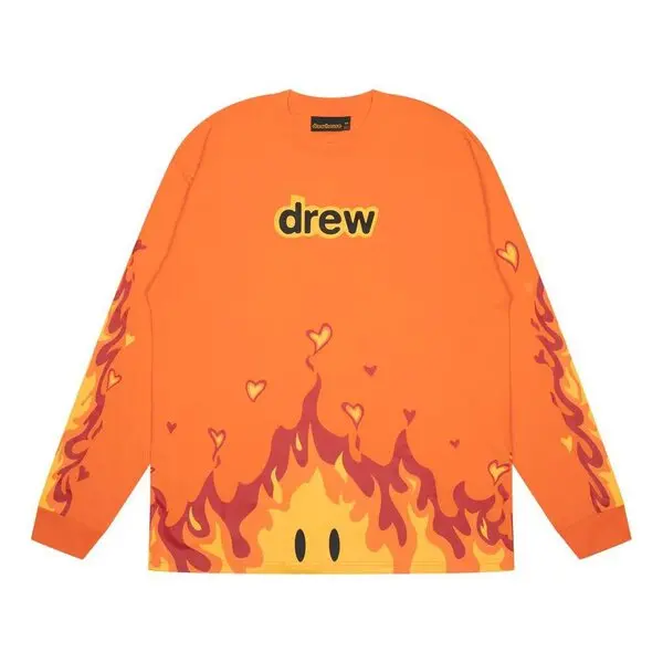 Drew House Fire Long Sleeve T-shirt - Orange