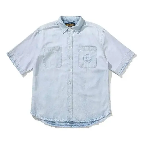 Drew House Lightweight Denim Shirt - Light Indigo
