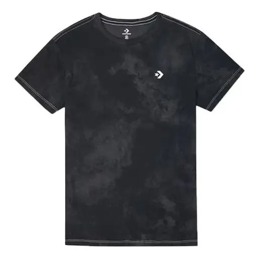 CONVERSE Washed Retro Casual Short Sleeve T-shirt - Black