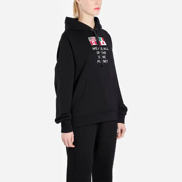 Burberry Cotton Hoodie With Graphic Print - Black