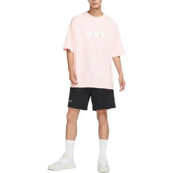 JORDAN Solid Color Round Neck Pullover Brand Multi-color Short Sleeve T-shirt Light Pink - Default Colorway
