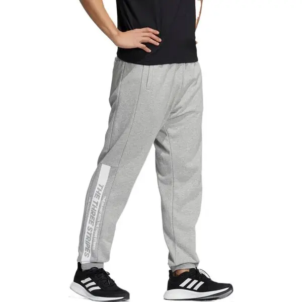 Adidas Solid Color Drawstring Casual Breathable Sports Pants/trousers/joggers Gray