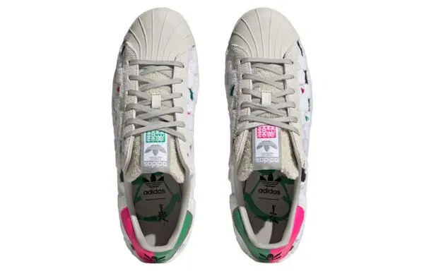 Adidas Originals Superstar 80s X Han Meilin Sneakers - White/black/green