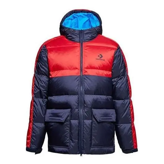 CONVERSE Down Fill Puffer Jacket - Navy/red