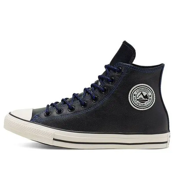 CONVERSE Chuck Taylor All Star High Tumbled Leather Sneakers - Black/blue
