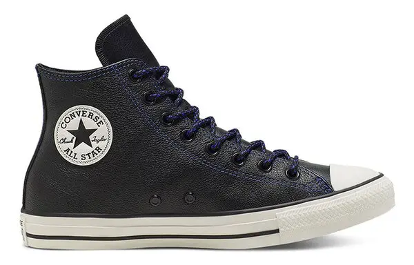 CONVERSE Chuck Taylor All Star High Tumbled Leather Sneakers - Black/blue