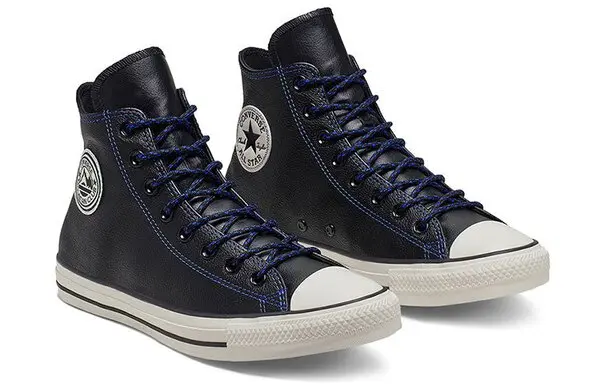 CONVERSE Chuck Taylor All Star High Tumbled Leather Sneakers - Black/blue