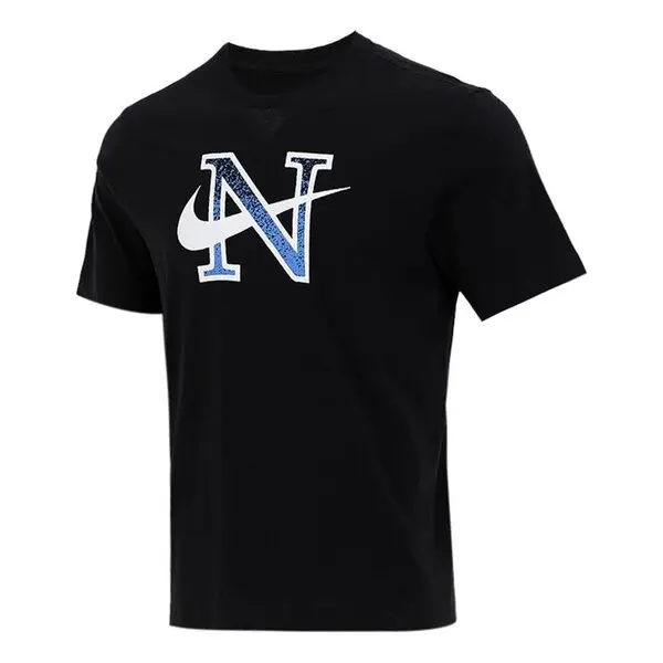 Nike Alphabet Logo Casual Sports Short Sleeve T-shirt - Black