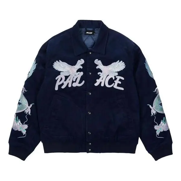PALACE Double Dragon Embroidered Bomber Jacket - Navy