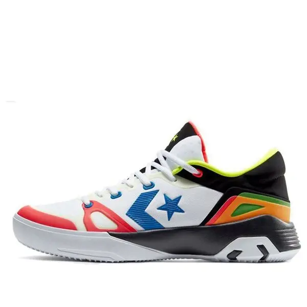 CONVERSE G4 Low Top Basketball Sneakers - White/blue/pink