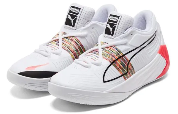 PUMA Fusion Nitro Spectra Low Top Sneakers - White/red