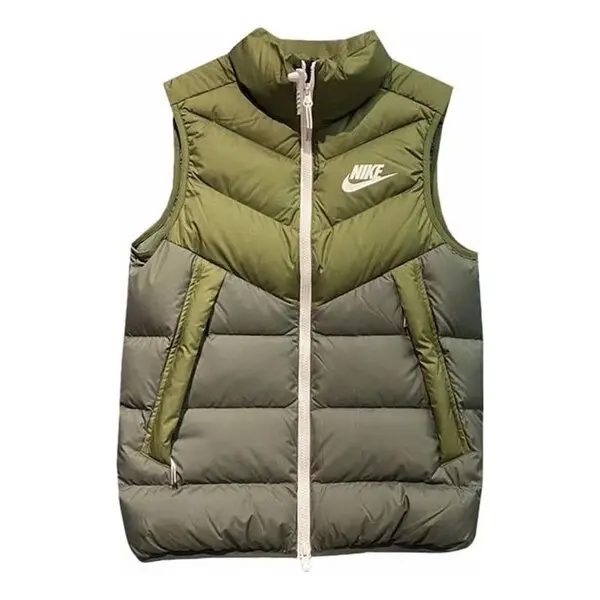 Nike Down Vest With Stand Collar - Green/multi-color