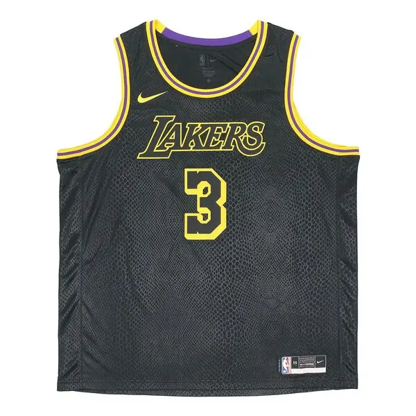 Nike Sw Fan Edition Lakers Davis No. 3 Casual Sports Basketball Jersey/vest - Black