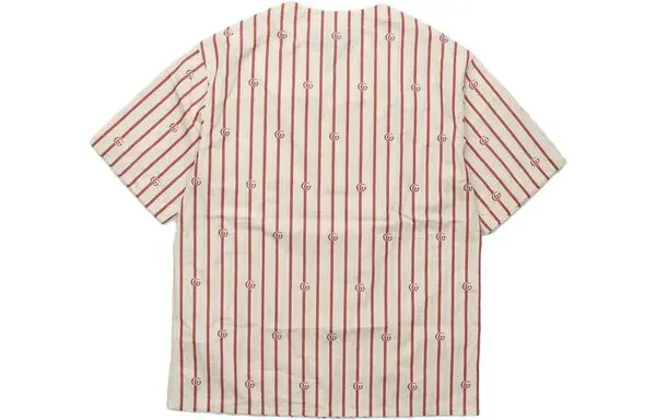 Gucci Double G Stripe Bowling Shirt 'white Red