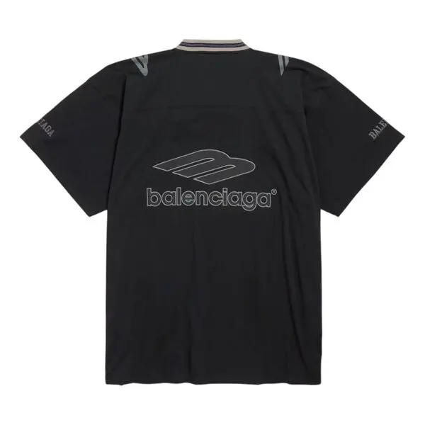 Balenciaga 3b Football V-neck T-shirt Oversized - Black