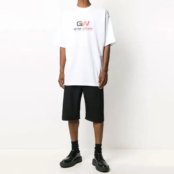 Balenciaga Gym Wear Loose Short Sleeve - White