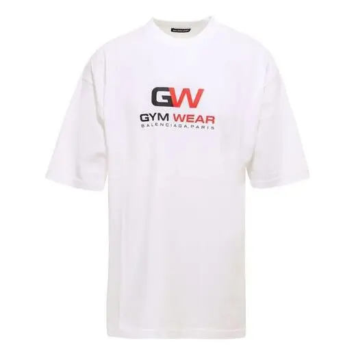 Balenciaga Gym Wear Loose Short Sleeve - White