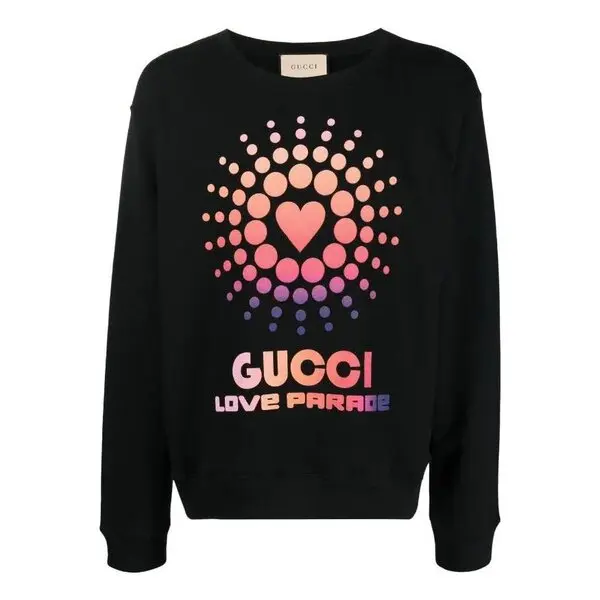 Gucci Love Parade Crew Sweatshirt - Black/pink