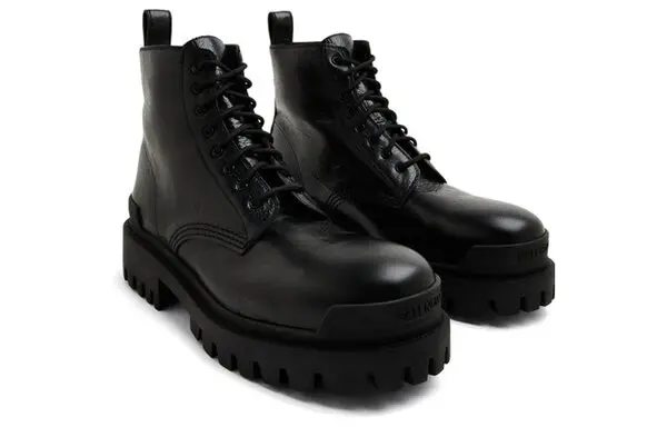 Balenciaga Leather Ankle Boots With Lug Sole