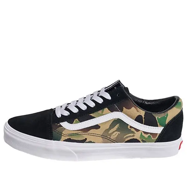 VANS Bape X Old Skool Cortex Limited Edition Camouflage Sneakers - Black
