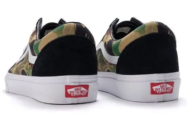 VANS Bape X Old Skool Cortex Limited Edition Camouflage Sneakers - Black