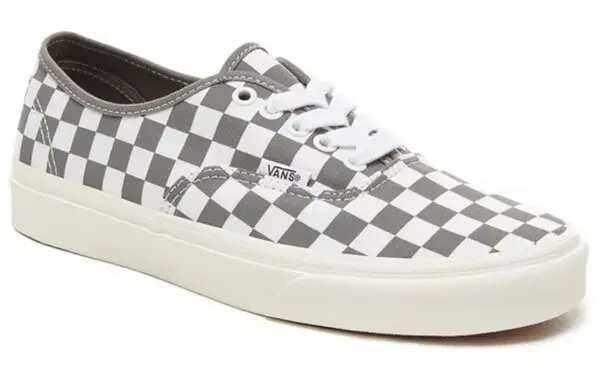 VANS Authentic Checkerboard Lace-up Sneakers - Pewter/marshmallow