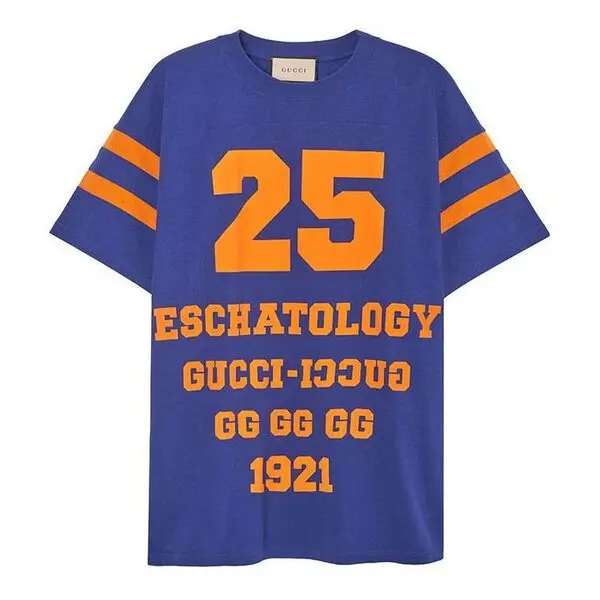 Gucci Logo Football Tee - Blue