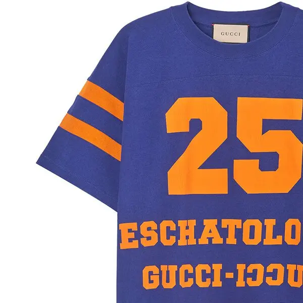 Gucci Logo Football Tee - Blue