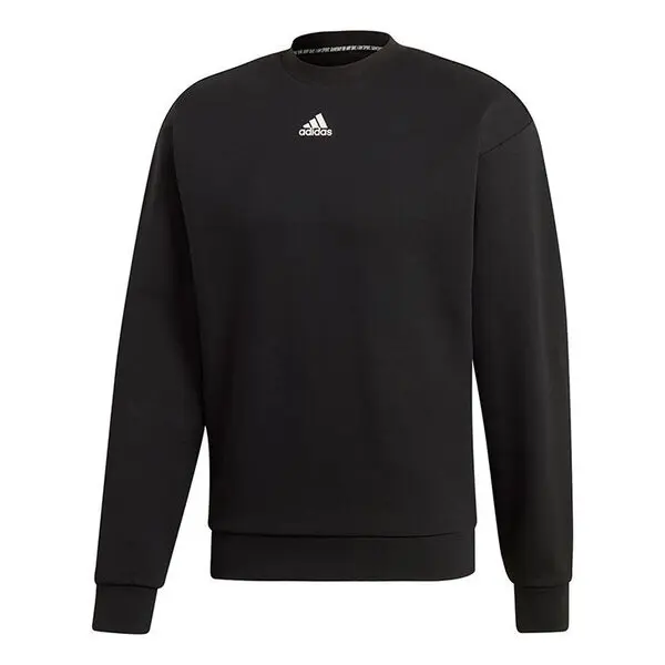 Adidas M Mh 3s Crew Casual Sports Solid Color Round Neck - Black