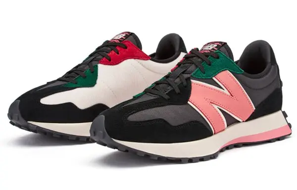NEW BALANCE 327 Athletic Sneakers - Black/white/pink