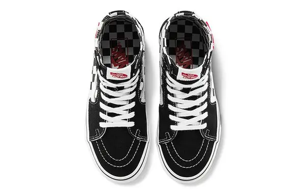 VANS Sk8-hi Checked High Top Sneakers - Black/white