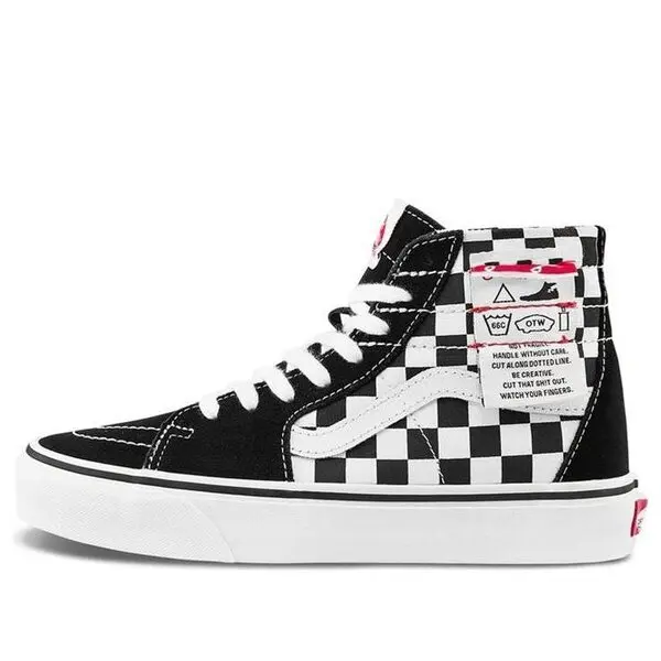 VANS Sk8-hi Checked High Top Sneakers - Black/white