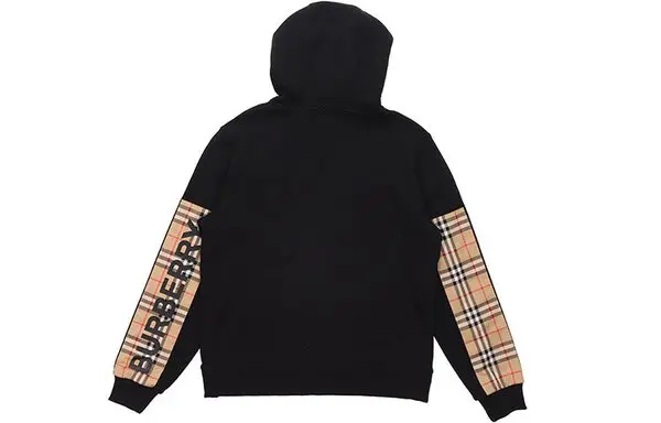 Burberry Classic Plaid Trim Full Zip Hoodie