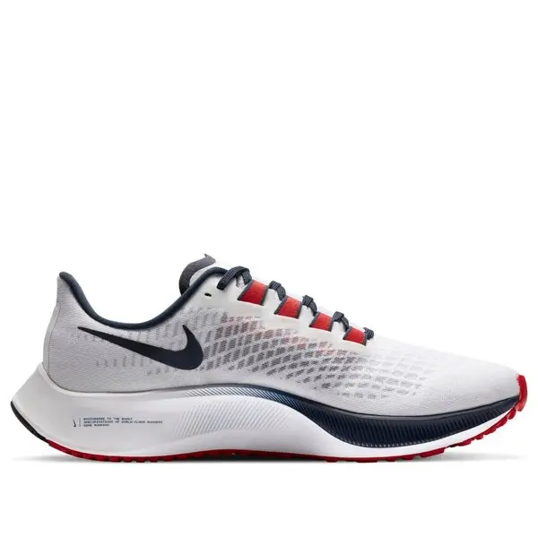 Nike Zoom Pegasus 37 "new England Patriots" Athletic Sneakers - White/yellow/orange