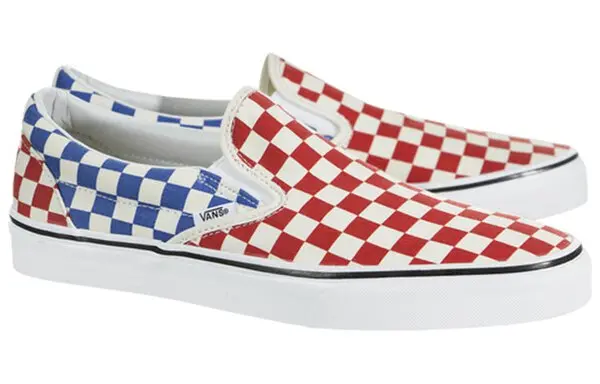 VANS Classic Slip-on Checkerboard Sneakers - Redwhite