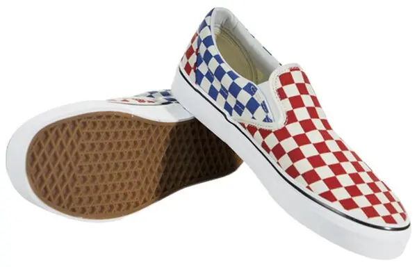 VANS Classic Slip-on Checkerboard Sneakers - Redwhite