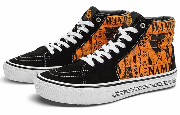 VANS One Piece X Skate Sk8-hi 'nami' High Top Sneakers - Blackorange