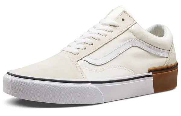 VANS Old Skool "gum Block" Low Top Sneakers - White/brown