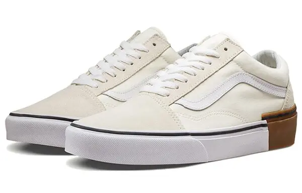 VANS Old Skool "gum Block" Low Top Sneakers - White/brown