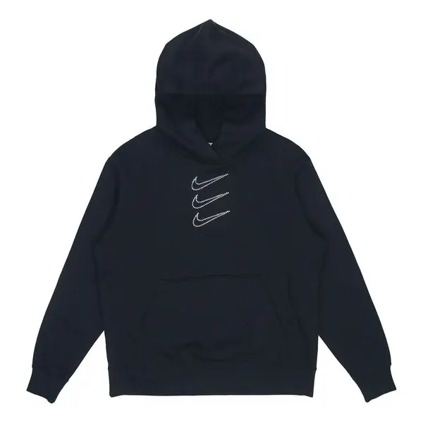 Nike Rhinestone Fleece Hoodie - Black/white