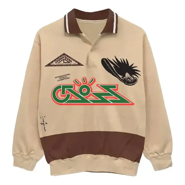 TRAVIS SCOTT Cactus Jack Cross Rugby Sweater 'tan Brown - Tan/brown