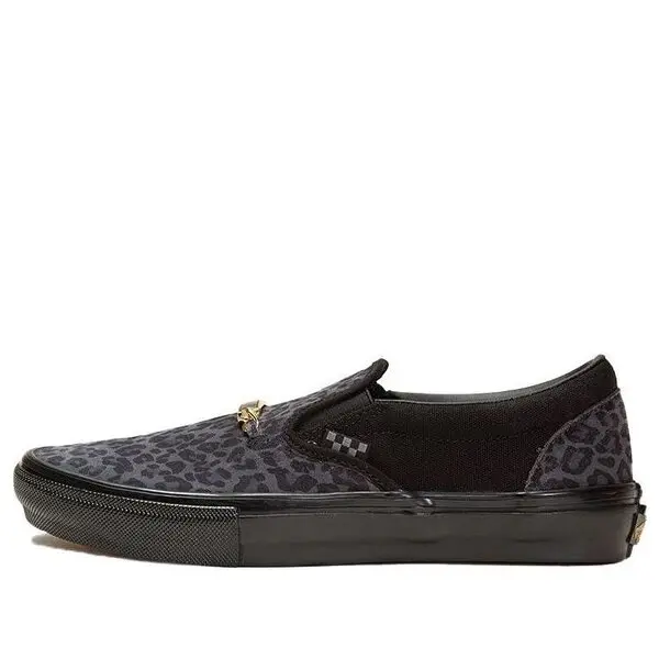 VANS Cher Strauberry X Skate Slip-on 'cheetah' Leopard Print Sneakers - Black/gray