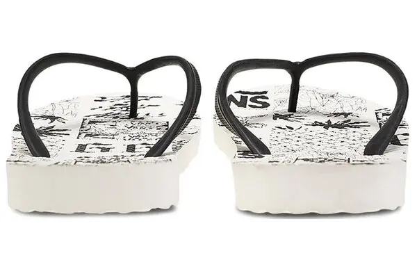 VANS Makena Graphic Print Flip Flops - Black/white