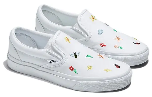 VANS Embroidered Slip-on Sneakers - White