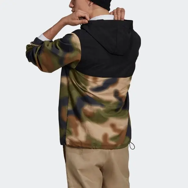 Adidas Originals Camouflage Print Half-zip Hooded Jacket