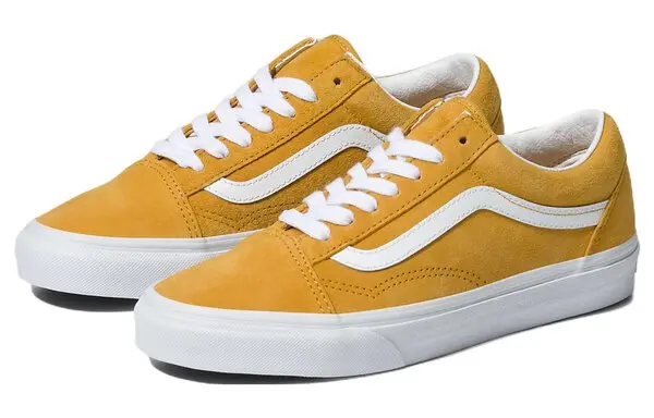 VANS Old Skool Pig Suede Low Top Sneakers - Yellow/white