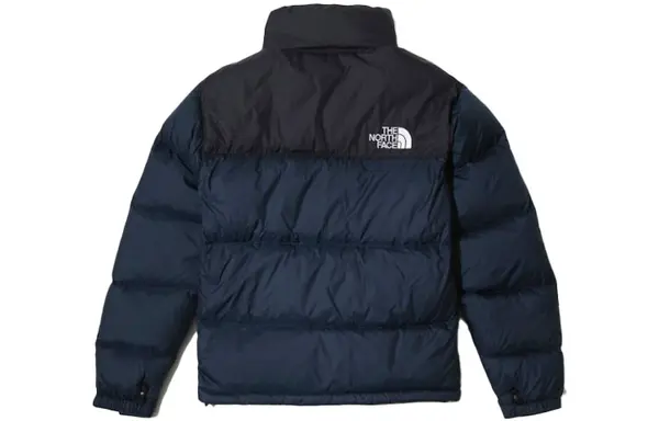 The North Face Retro Nuptse Logo Print Padded Jacket - Navy