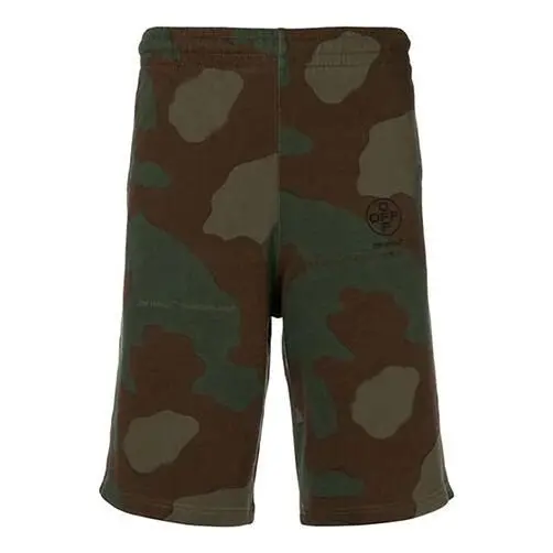 Off-White Camouflage Logo Track Shorts - Green