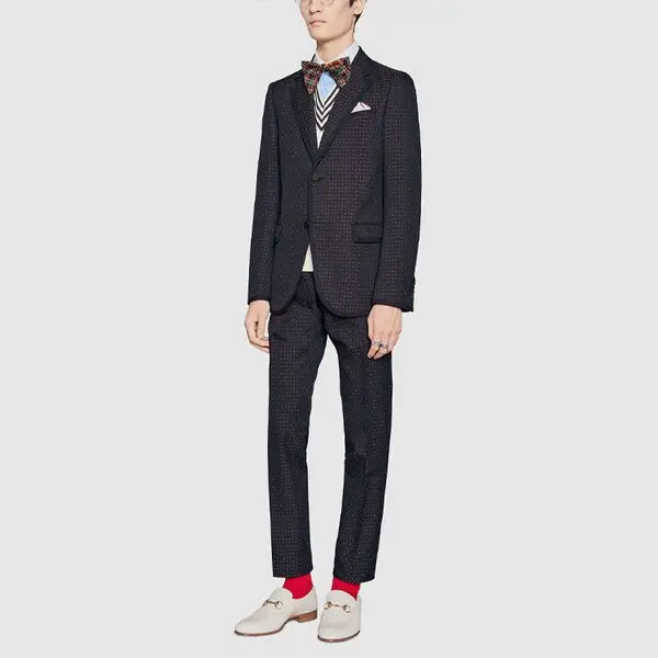 Gucci V-neck Wool Knit With Bee Applique