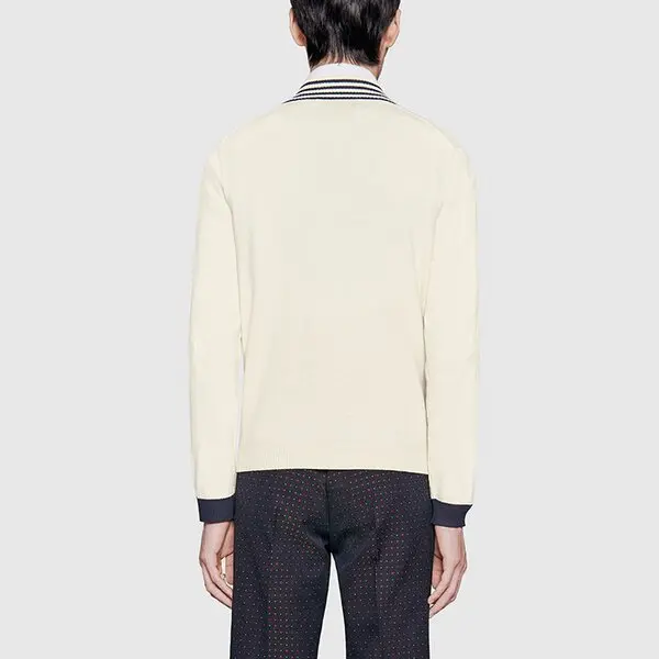 Gucci V-neck Wool Knit With Bee Applique
